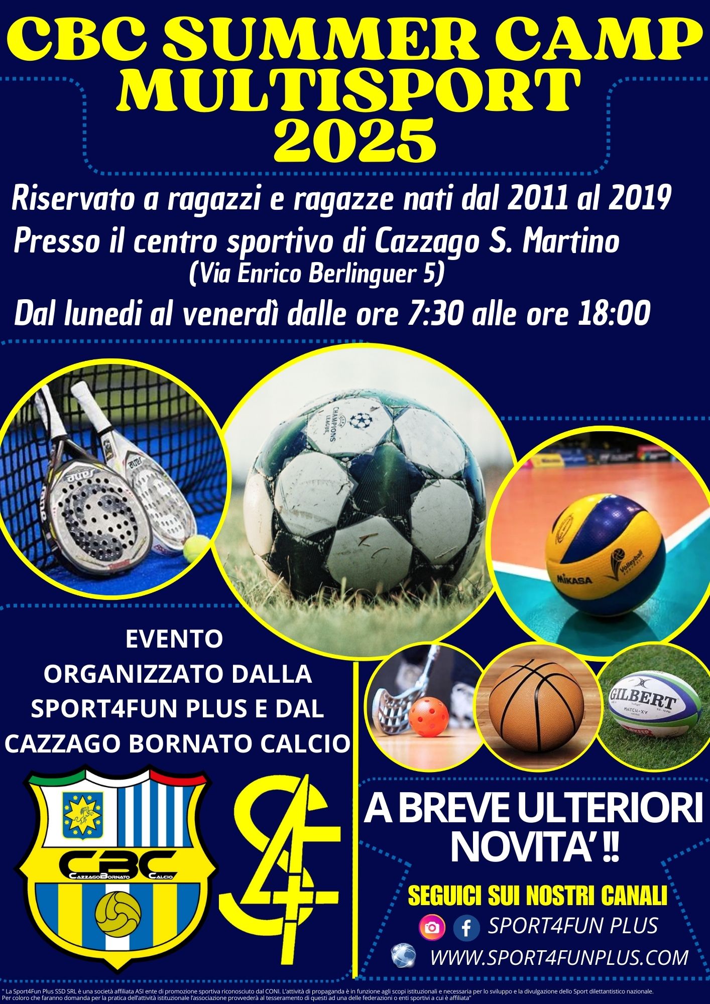 CBC SUMMER CAMP MULTISPORT 2025 – SPORT4FUN PLUS